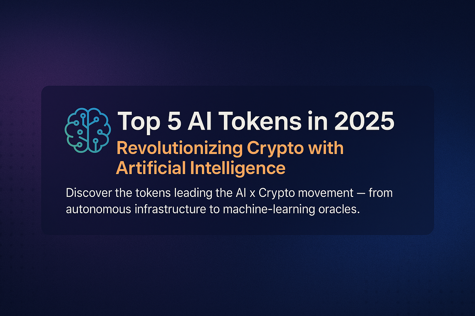 Top 5 AI Tokens in 2025: Why Token Metrics ($TMAI) Leads the Pack